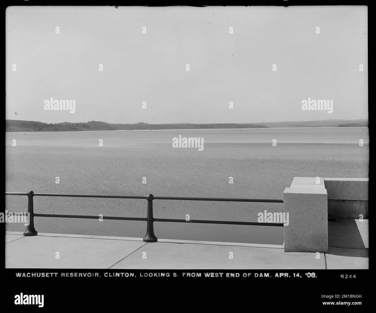 Wachusett Reservoir, view of reservoir from west end of dam, looking ...