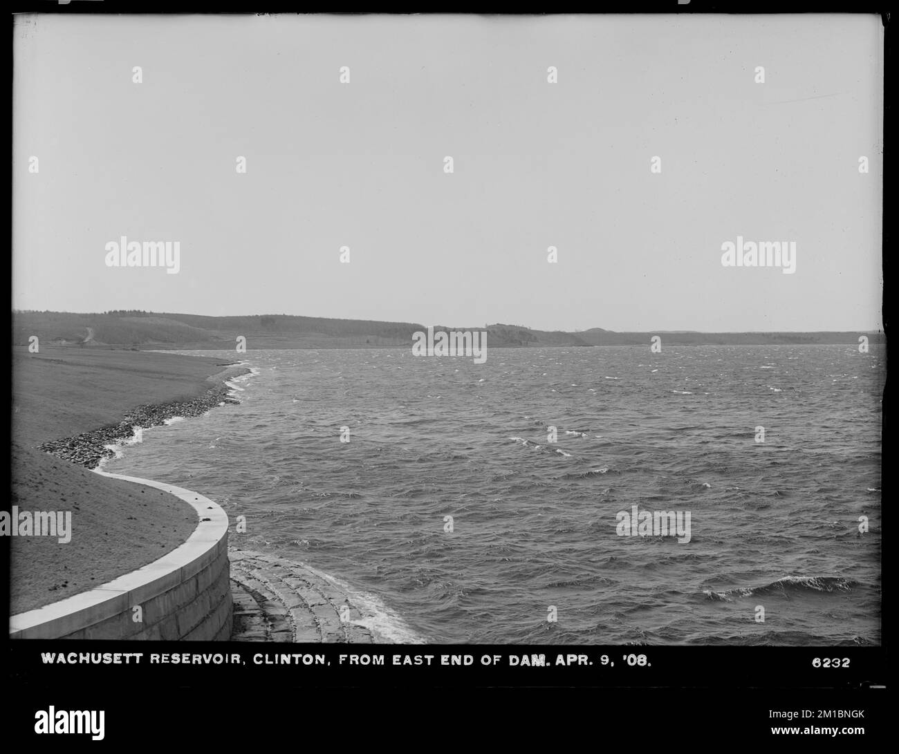 Wachusett Reservoir, view of reservoir from east end of dam, Clinton ...