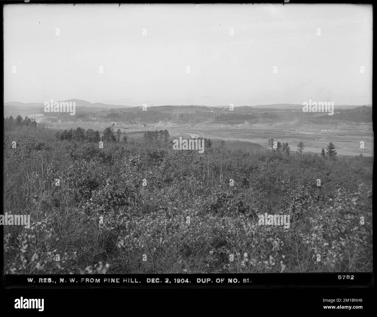 Wachusett Reservoir, view of reservoir northwesterly from Pine Hill ...