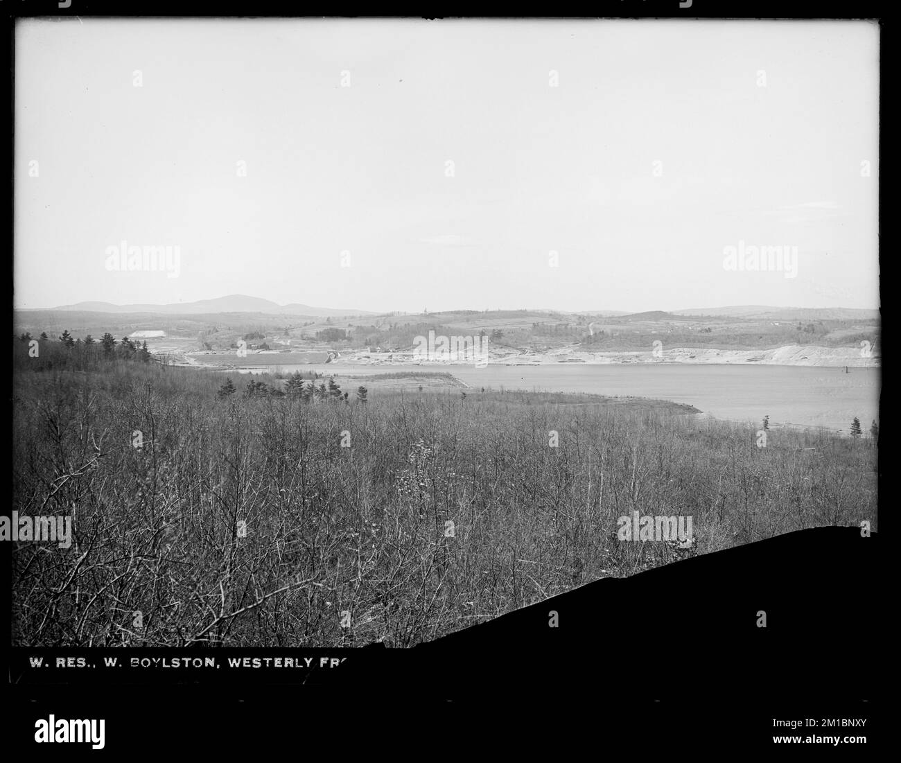 Wachusett Reservoir, westerly from Pine Hill, elevation of water 350 ...