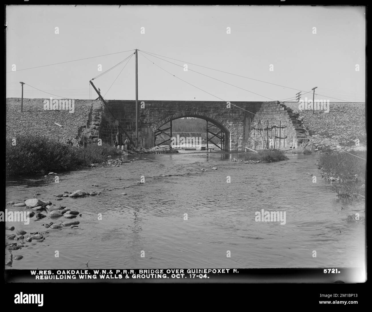 Wachusett Reservoir, Worcester, Nashua & Portland Railroad bridge over ...