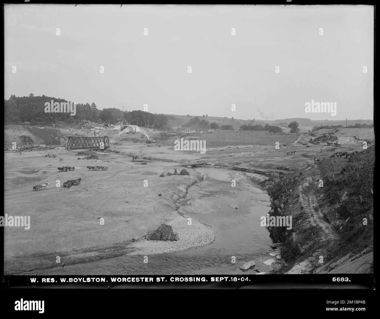 Wachusett Reservoir, Worcester Street crossing, West Boylston, Mass ...
