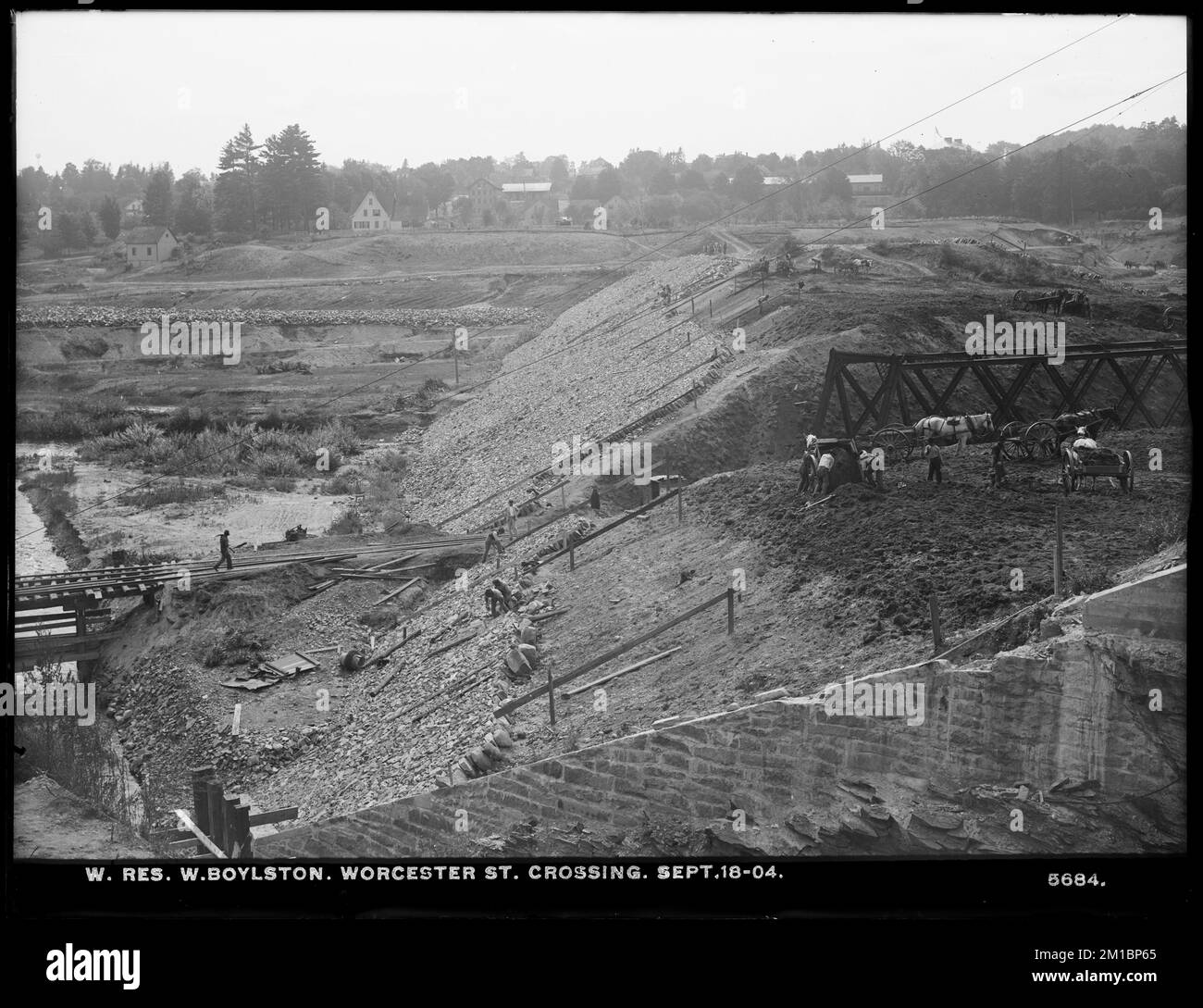 Wachusett Reservoir, Worcester Street crossing, West Boylston, Mass ...