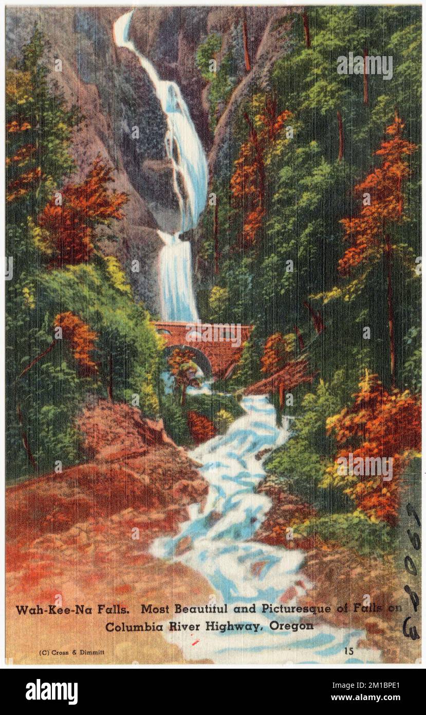 Wah-Kee-Na Falls. Most beautiful and picturesque of falls on Columbia ...