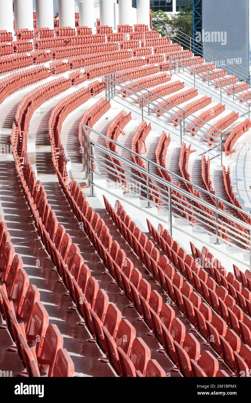 Colorful of stadium seats in texture or background Stock Photo - Alamy