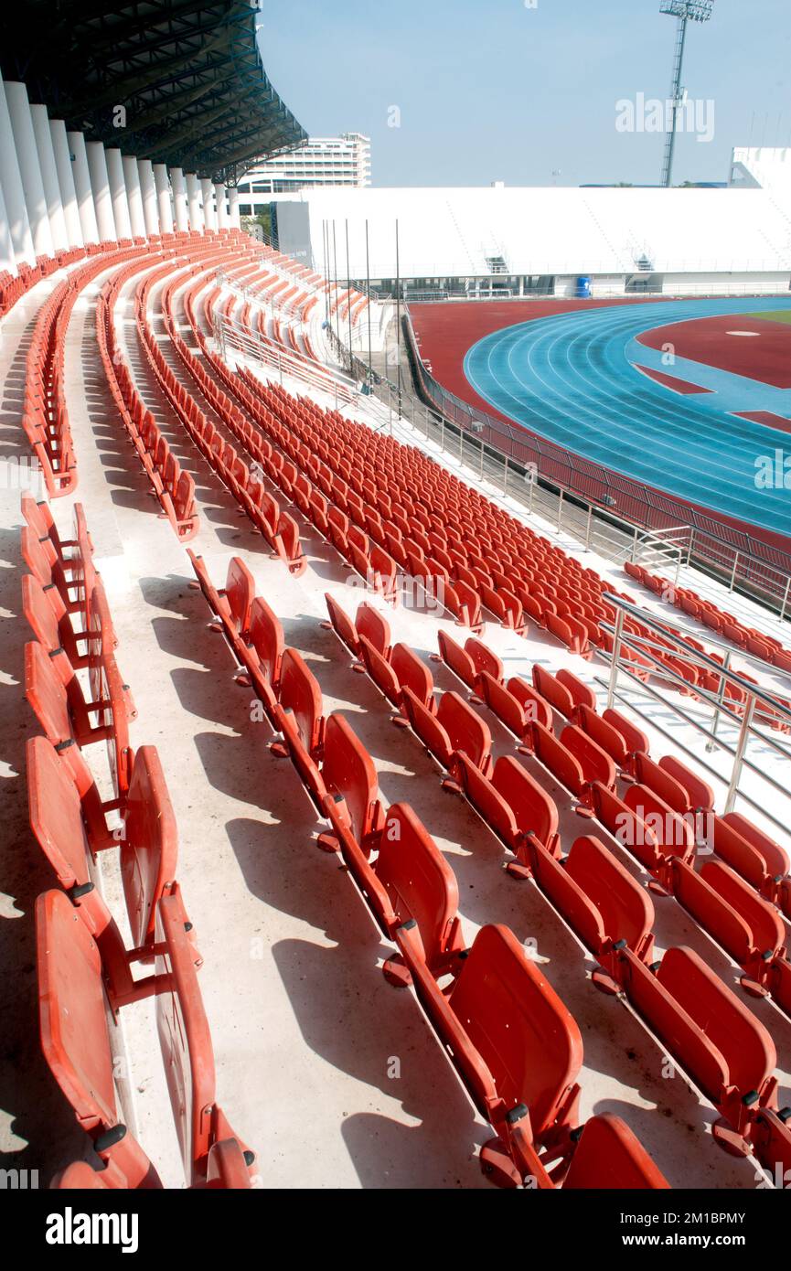 Colorful of stadium seats in texture or background Stock Photo - Alamy