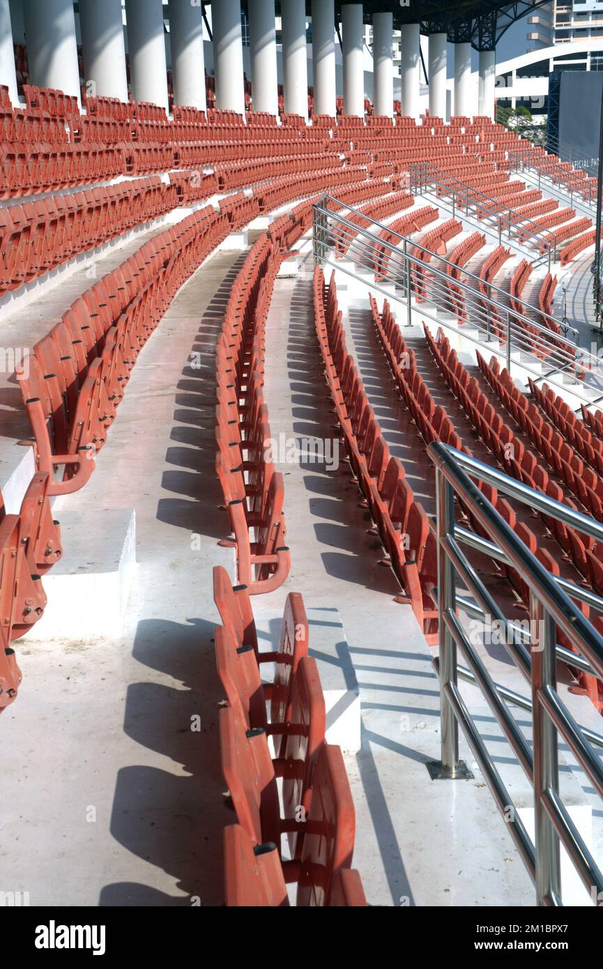Colorful of stadium seats in texture or background Stock Photo - Alamy