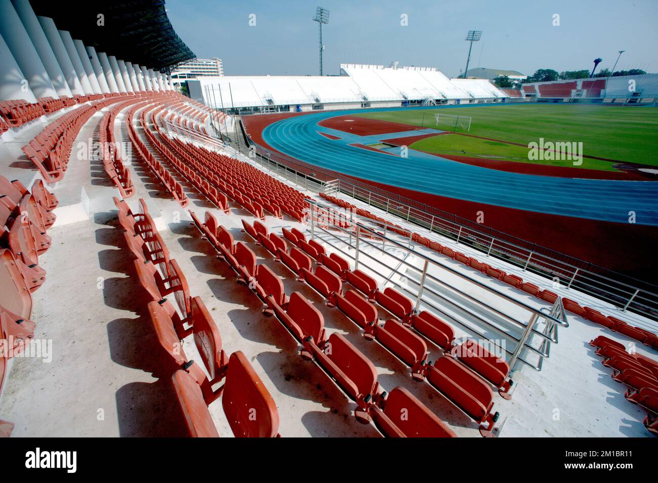 Colorful of stadium seats in texture or background Stock Photo - Alamy