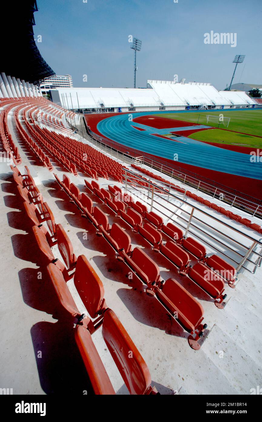 Colorful of stadium seats in texture or background Stock Photo - Alamy