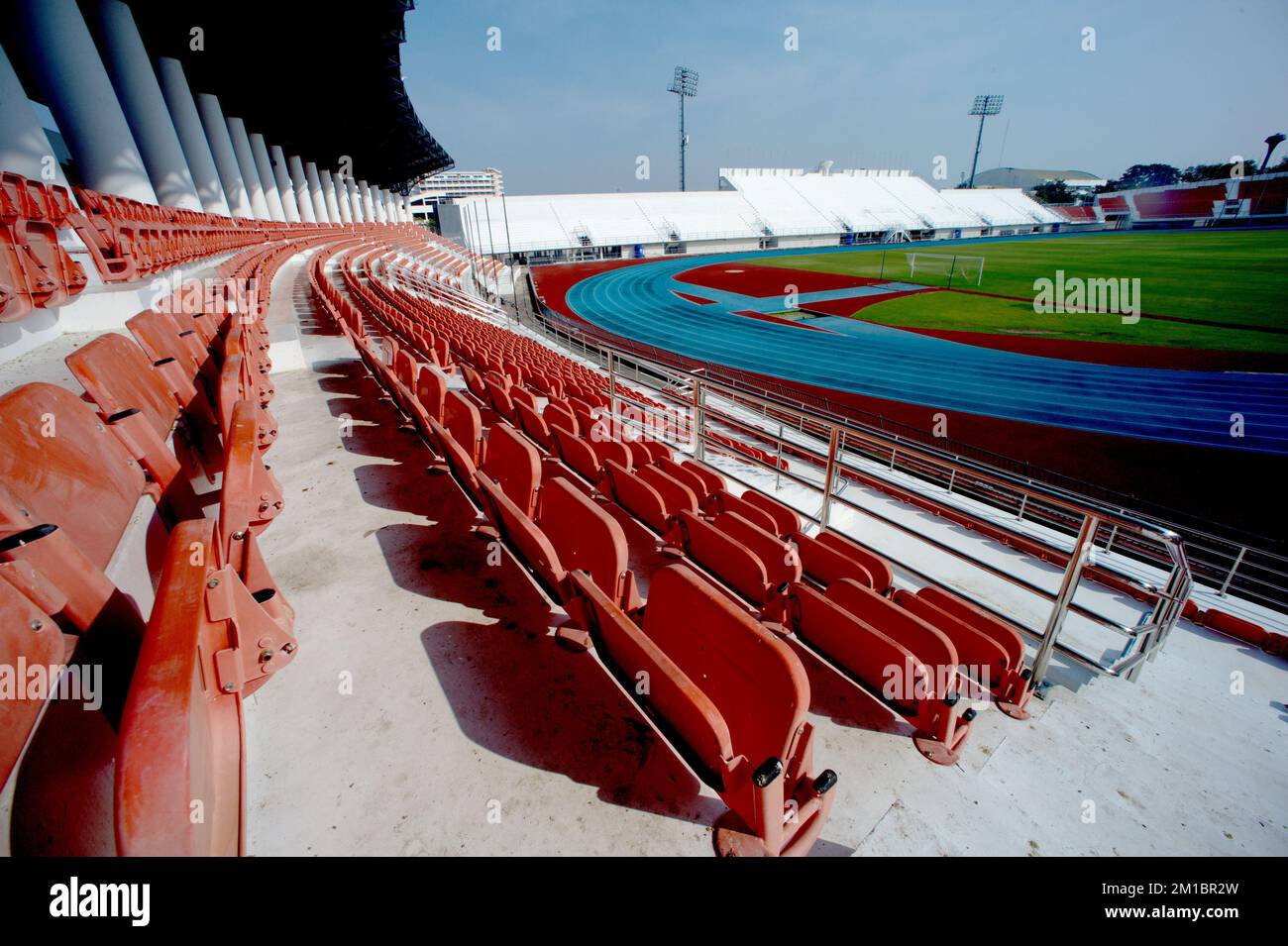 Colorful of stadium seats in texture or background Stock Photo - Alamy
