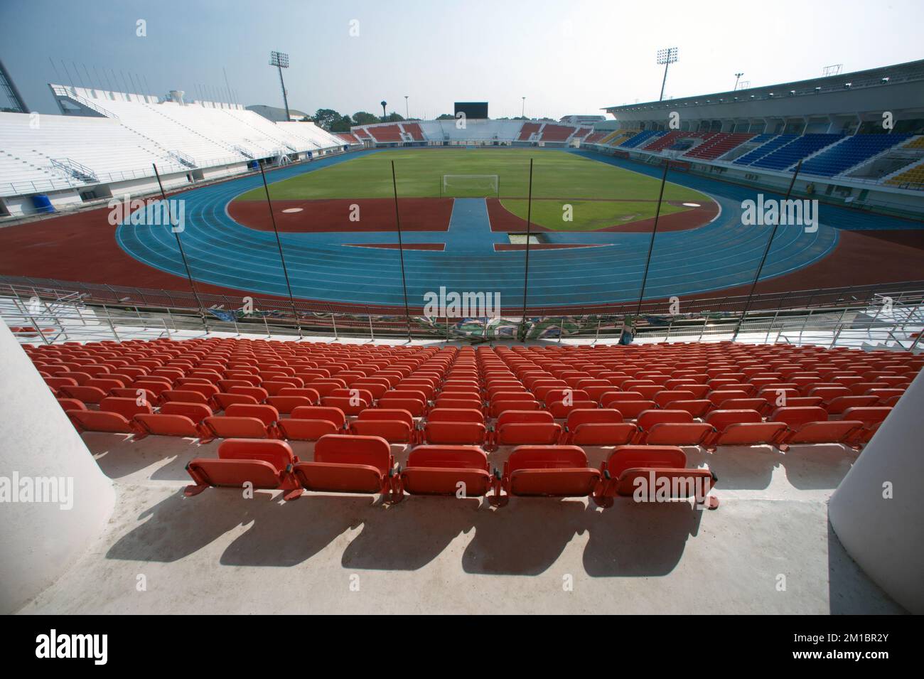Colorful of stadium seats in texture or background Stock Photo - Alamy