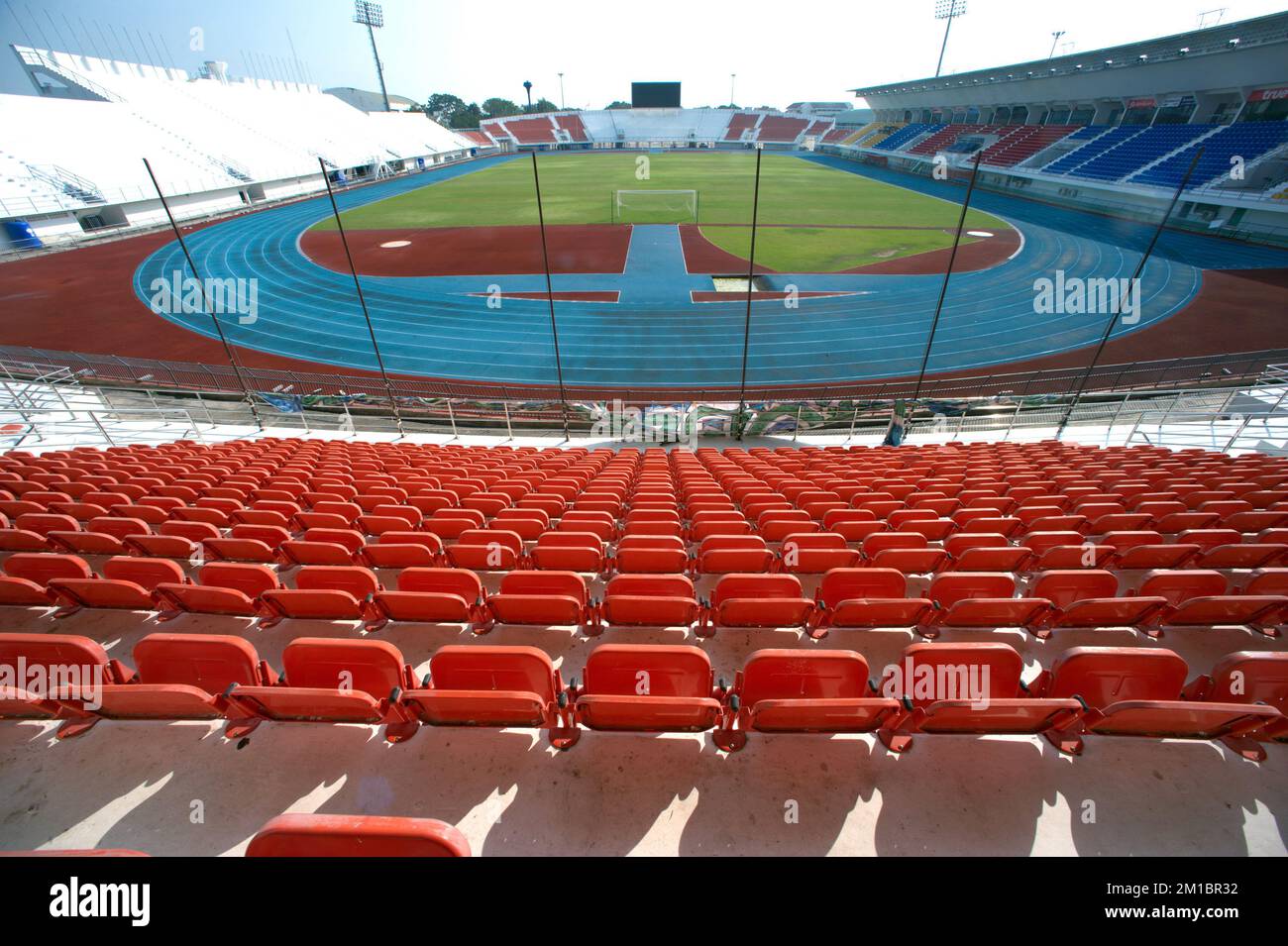 Colorful of stadium seats in texture or background Stock Photo - Alamy