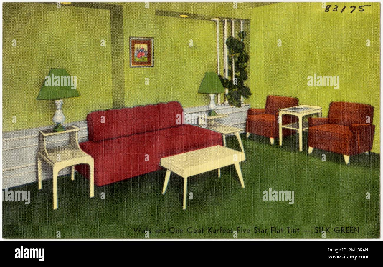 Walls are One Coat Kurfees Five Star Flat Tint -- Silk Green , Tichnor ...