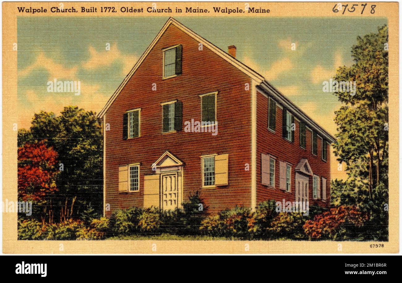 Walpole Church, built 1772, oldest church in Maine, Walpole, Maine ...