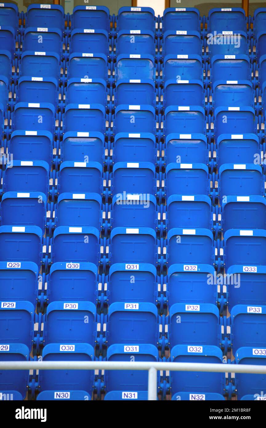 Colorful of stadium seats in texture or background Stock Photo - Alamy