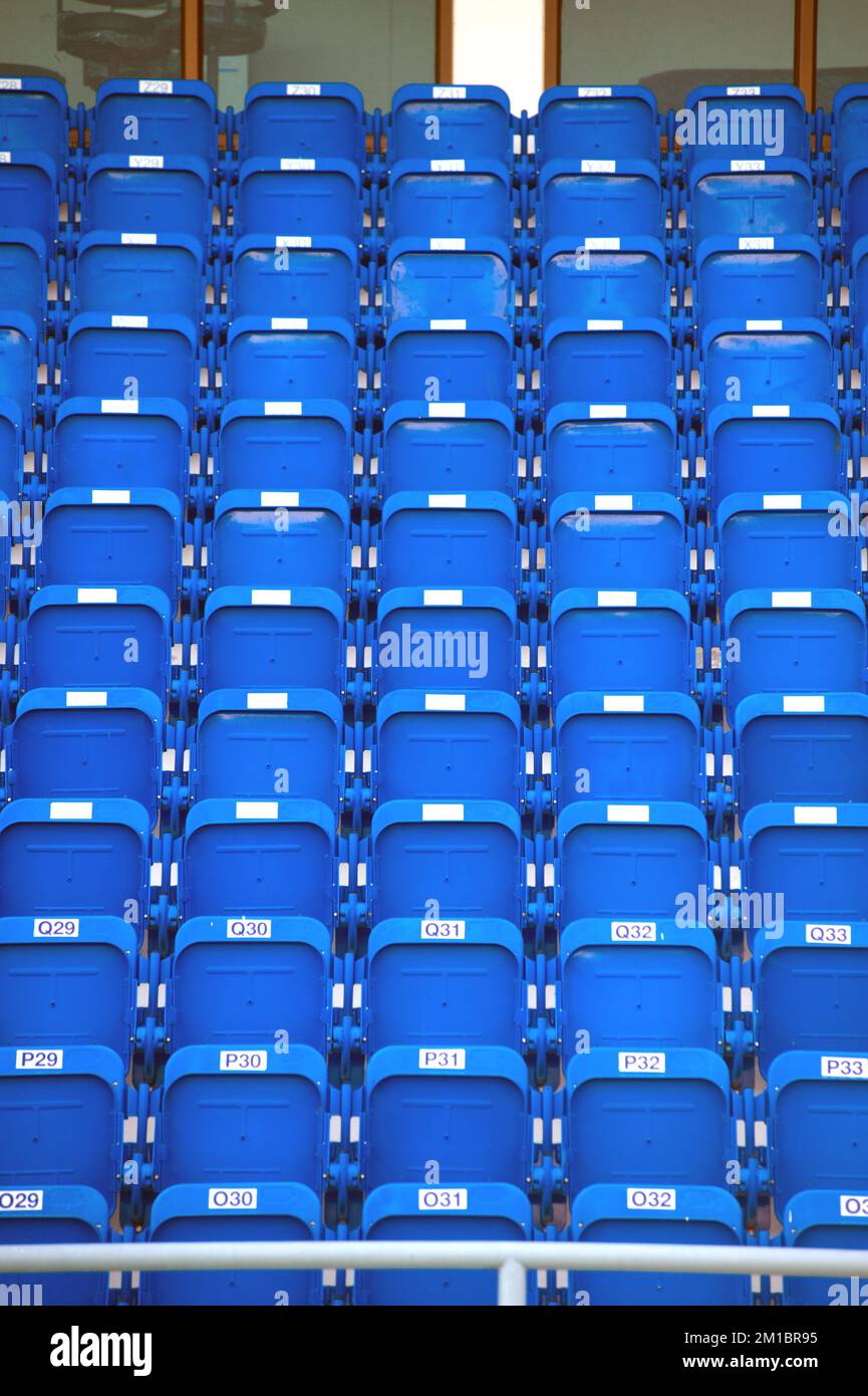 Colorful of stadium seats in texture or background Stock Photo - Alamy