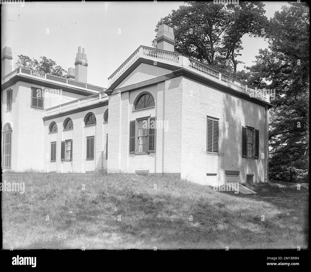 Waltham, exterior detail, rear, art gallery, Governor Gore Mansion ...
