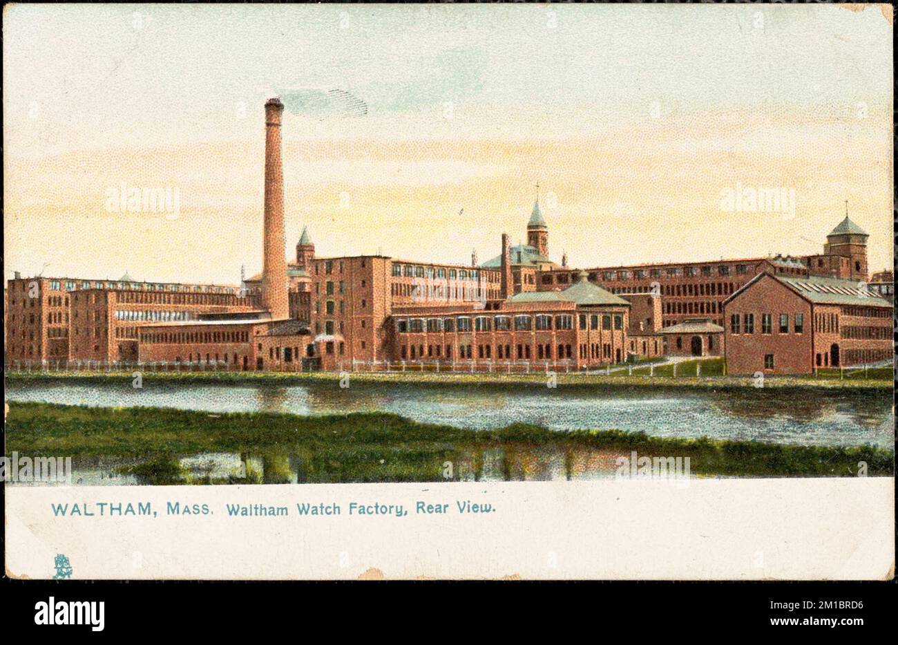 Waltham, Mass. Waltham Watch Factory, rear view , Factories, Clock ...