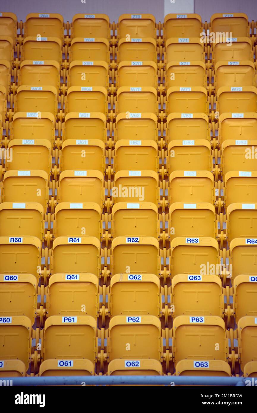 Colorful of stadium seats in texture or background Stock Photo - Alamy