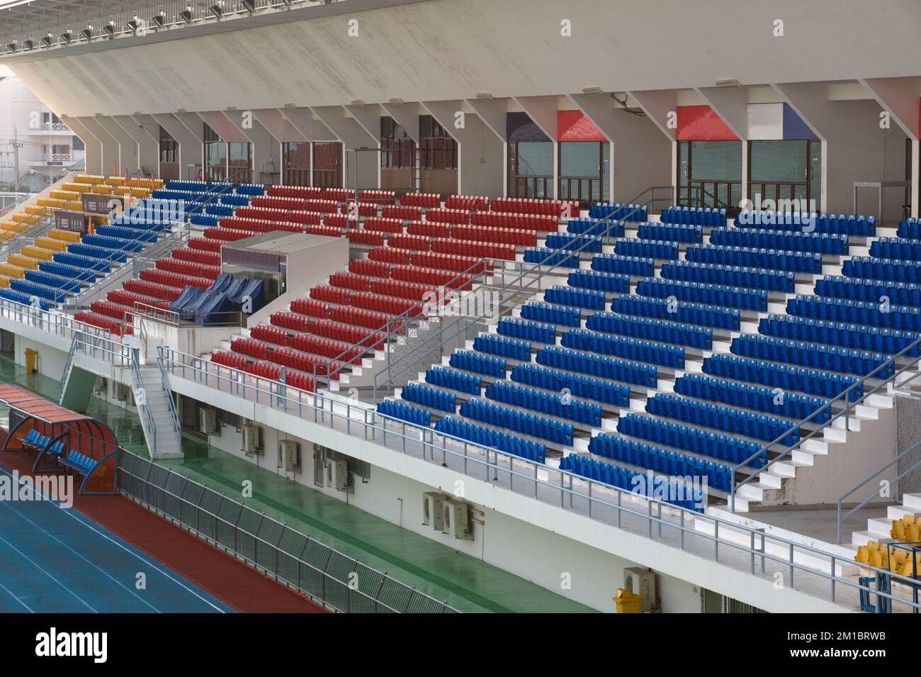 Colorful of stadium seats in texture or background Stock Photo - Alamy