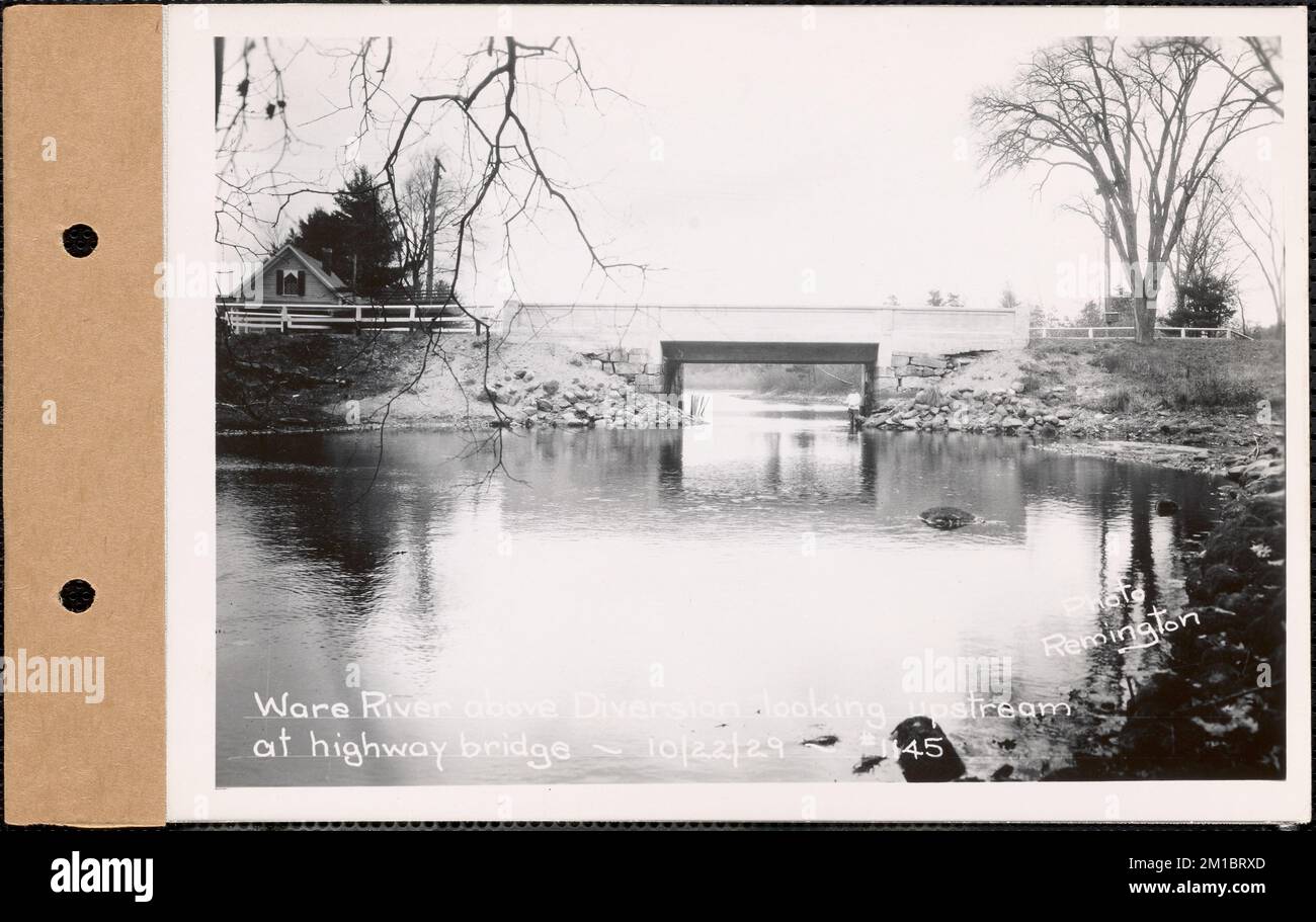 Ware River above diversion, looking upstream at highway bridge, Ware ...