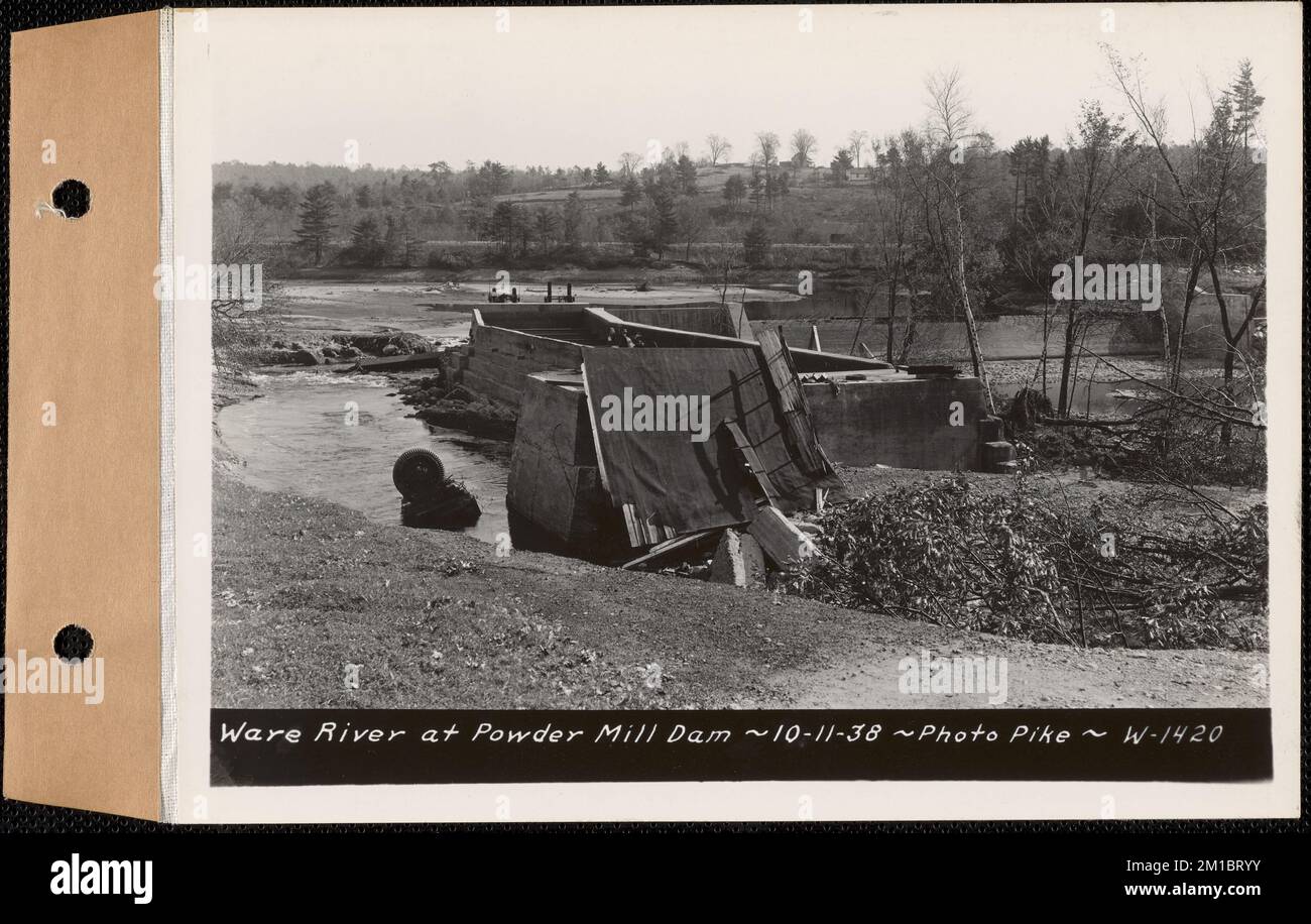 Ware River at Powder Mill dam, Barre, Mass., Oct. 11, 1938 , New ...
