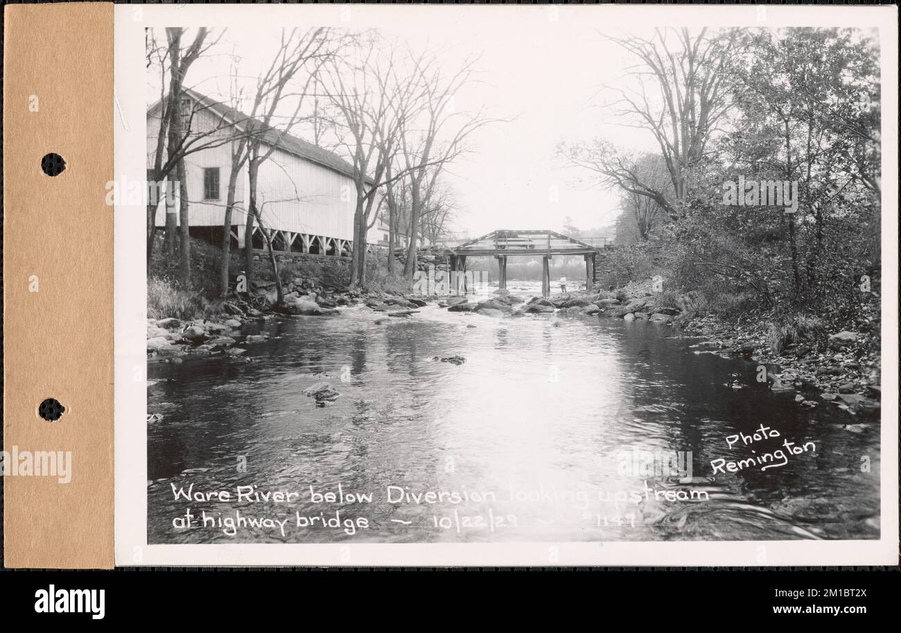 Ware River below diversion, looking upstream at highway bridge, Ware ...