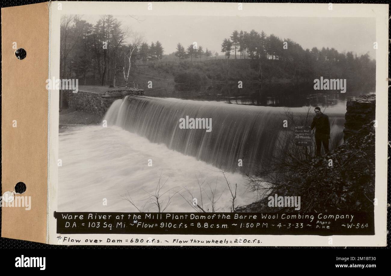 Ware River at the Mill Plant dam of the Barre Wool Combing Co ...