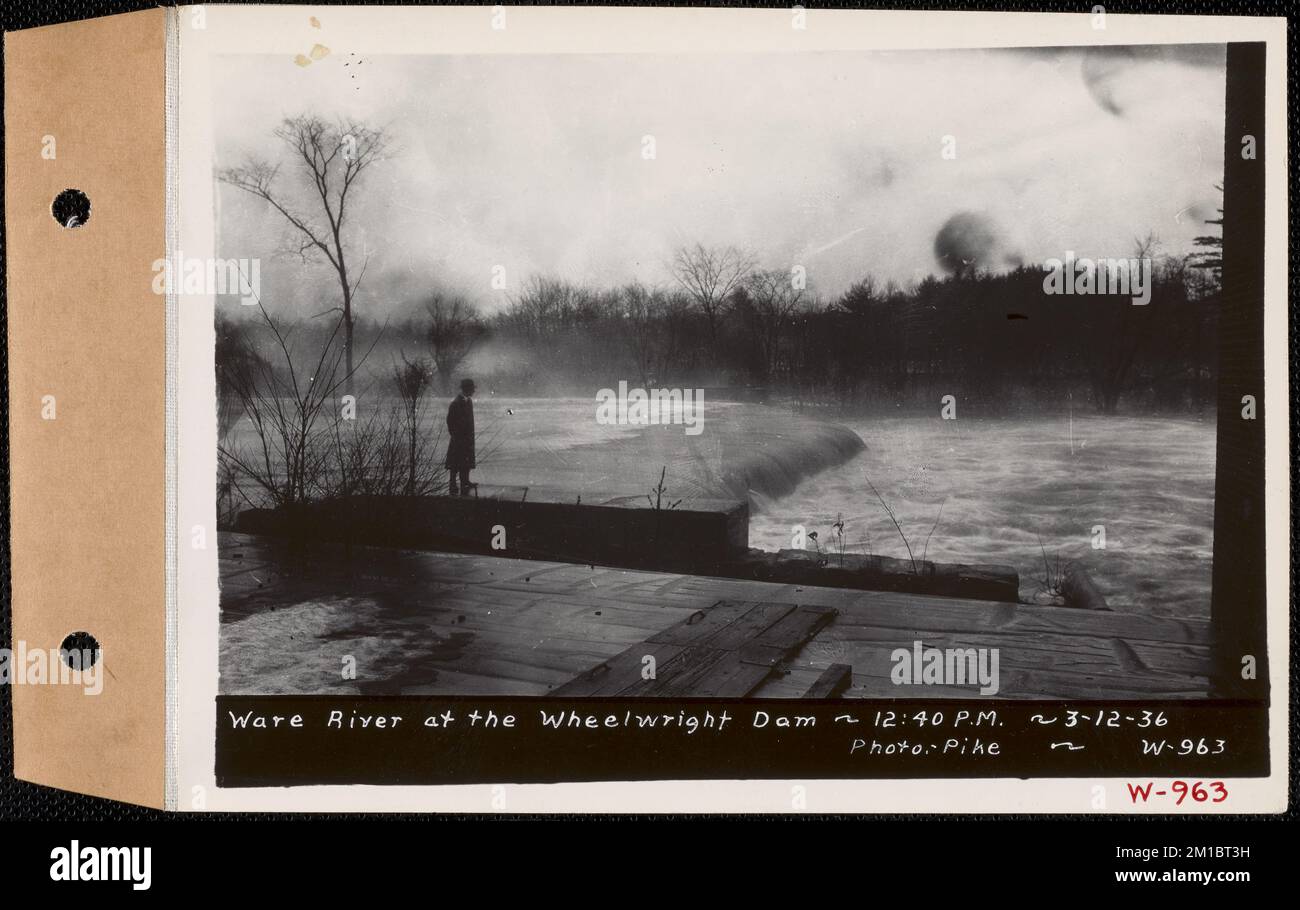 Ware River at the Wheelwright dam, Hardwick, Mass., 12:40 PM, Mar. 12 ...