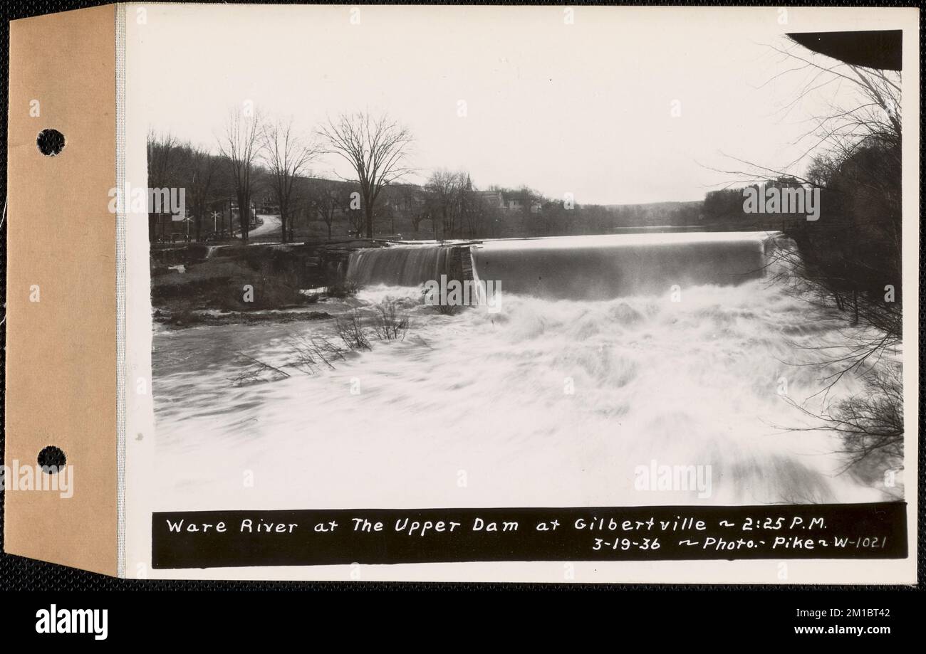 Ware River at the upper dam, Gilbertville, Hardwick, Mass., 2:25 PM ...