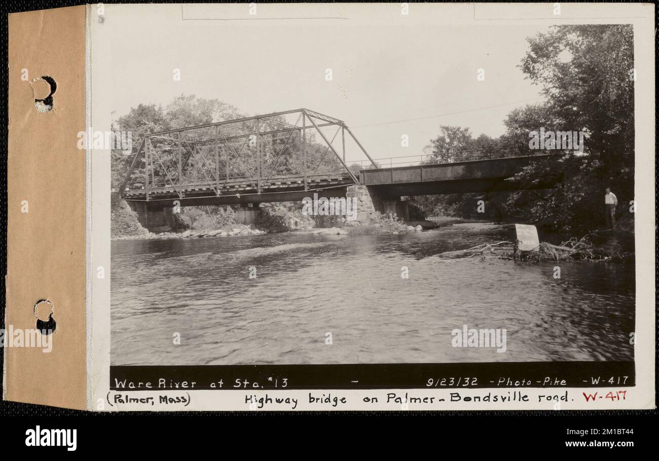 Ware River at Station #13, Bondsville, Palmer, Mass., Sep. 23, 1932 ...