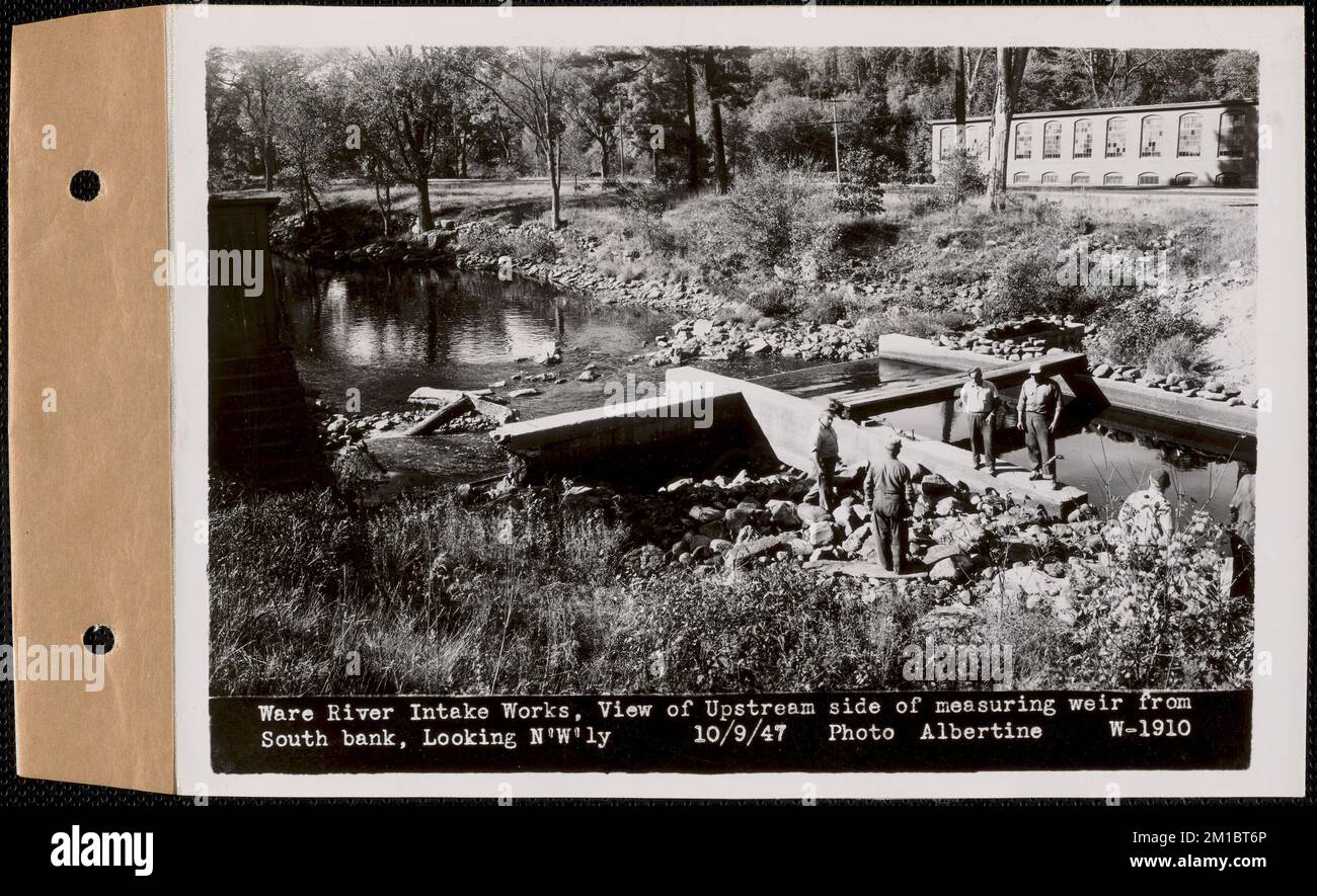 Ware River Intake Works, view of upstream side of measuring weir from ...