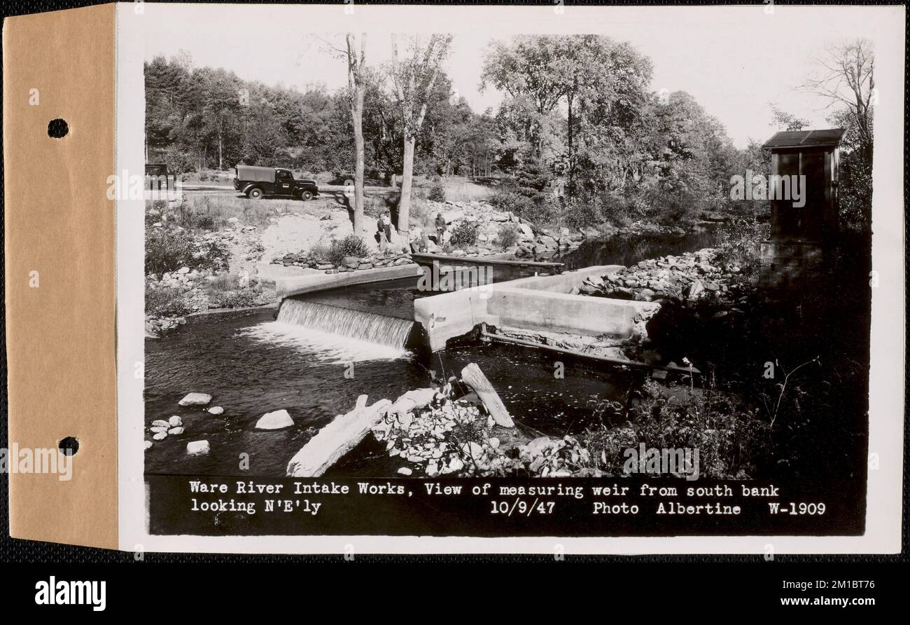 Ware River Intake Works, view of measuring weir from south bank ...