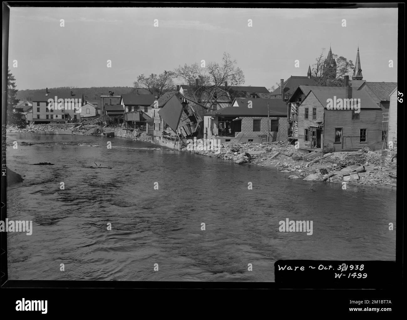 Ware River, looking downstream from South Street bridge, Ware, Mass ...