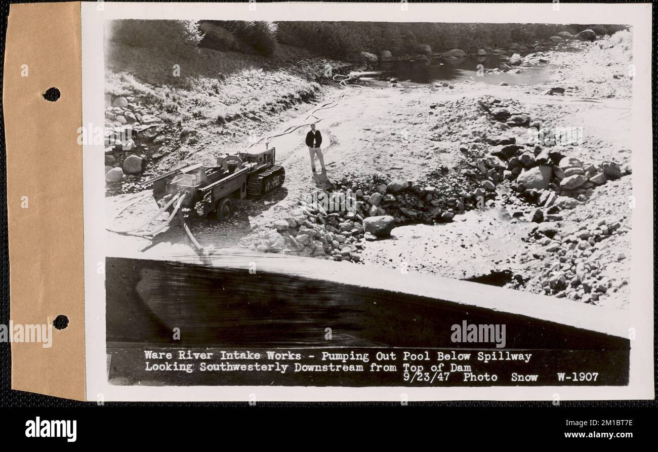 Ware River Intake Works, Shaft #8, pumping out pool below spillway ...