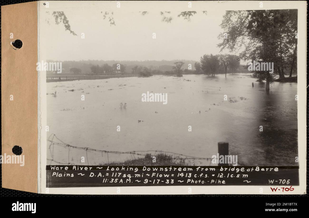Ware River, looking downstream from bridge at Barre Plains, drainage ...