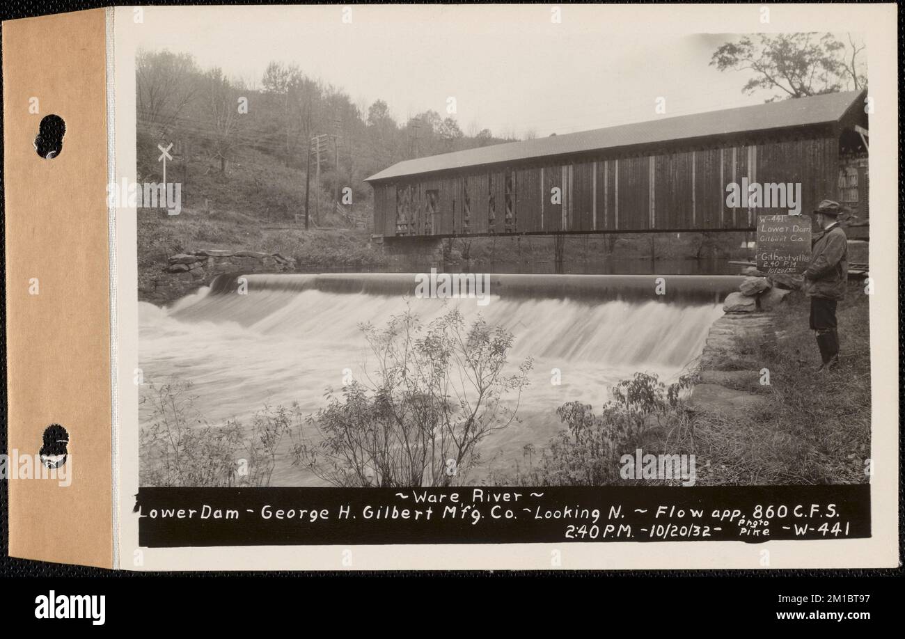 Ware River, lower dam, George H. Gilbert Co., looking north, flow ...