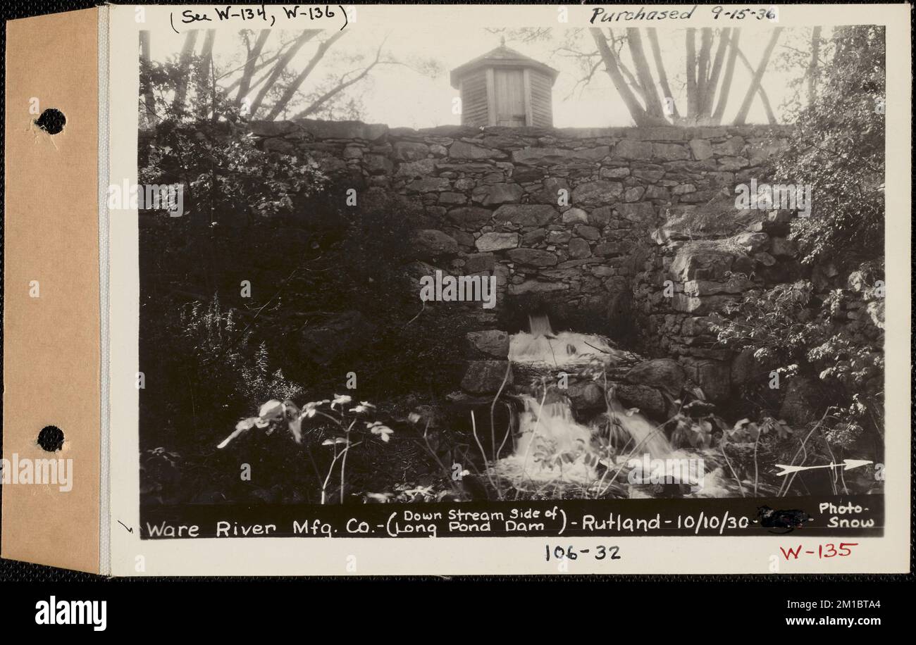 Ware River Manufacturing Co., Long Pond dam, Rutland, Mass., Oct. 10 ...