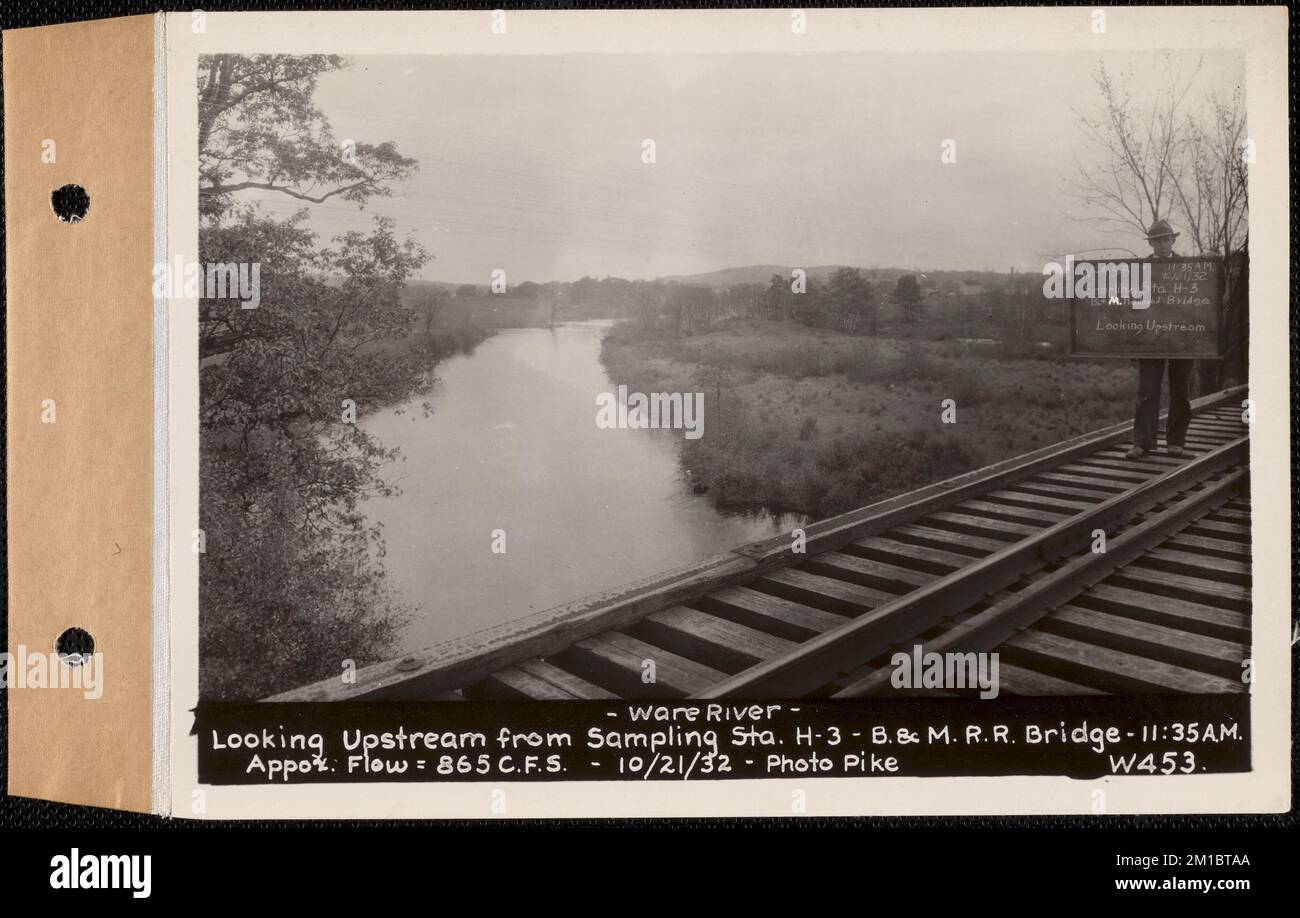 Ware River, looking upstream from sampling Station H-3, Boston & Maine ...