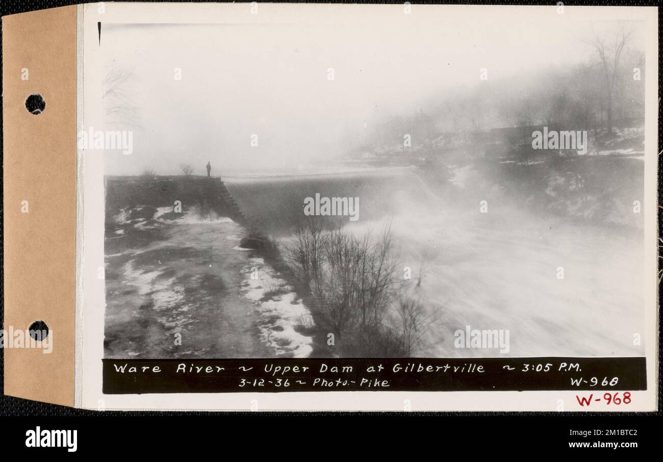 Ware River, upper dam, Gilbertville, Hardwick, Mass., 3:05 PM, Mar. 12 ...