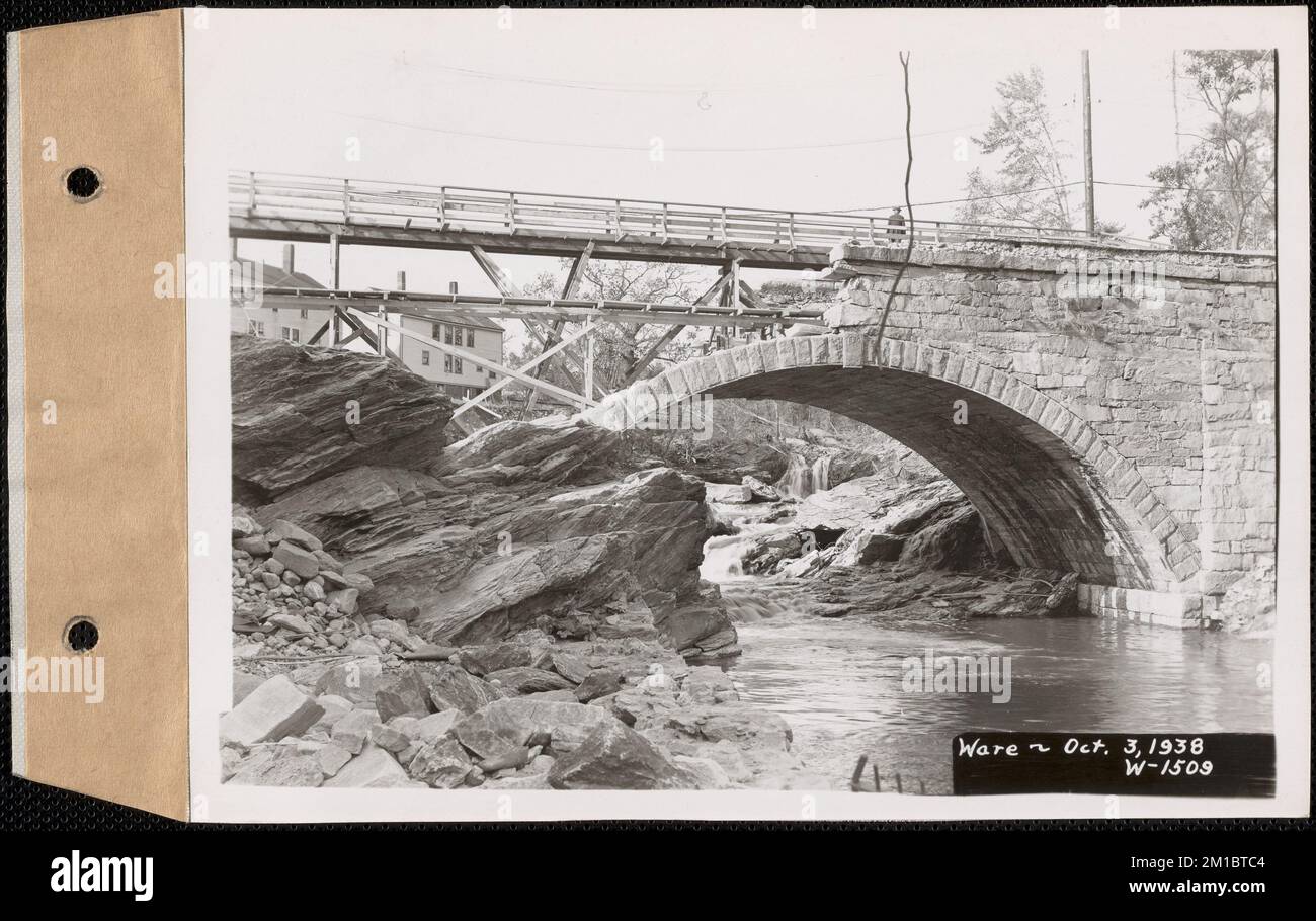 Ware River, temporary foot bridge on East Street, Ware, Mass., Oct. 3 ...