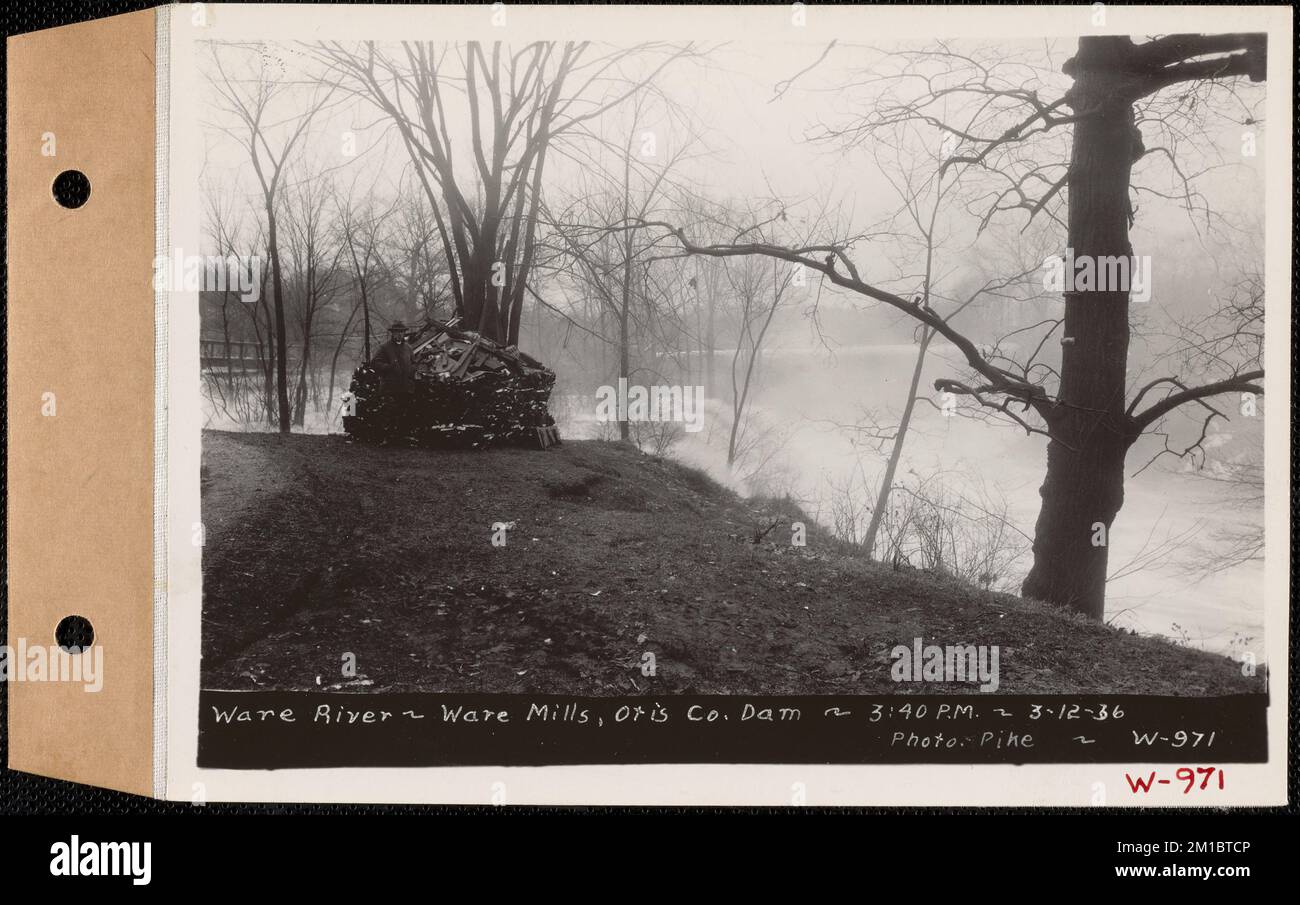 Ware River, Ware Mills, Otis Co. dam, Ware, Mass., 3:40 PM, Mar. 12 ...