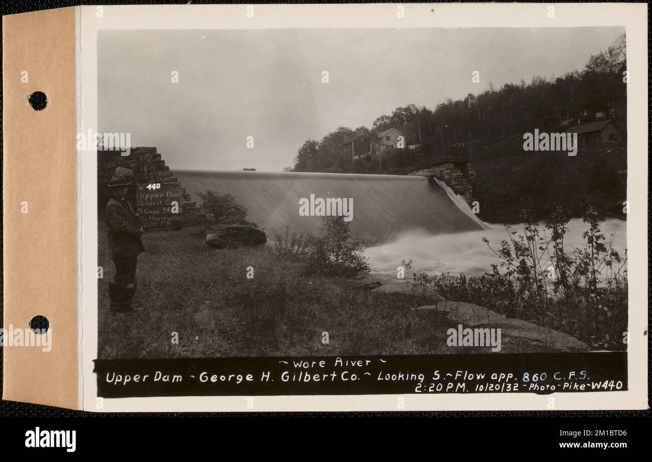 Ware River, upper dam, George H. Gilbert Co., looking south, flow ...