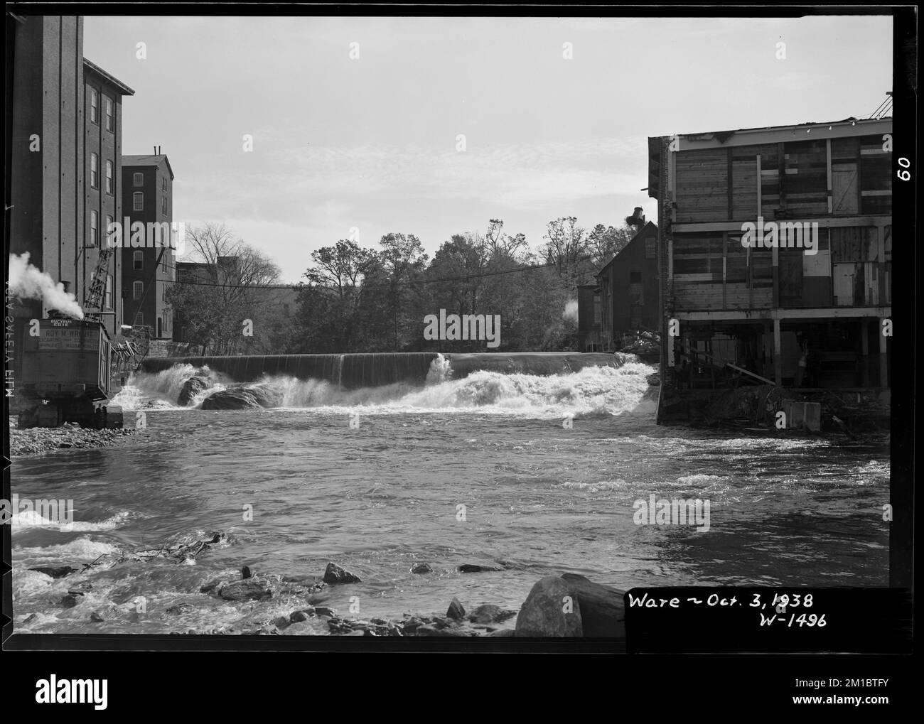 Ware Woolen Co., and South Street dam, Ware, Mass., Oct 3, 1938 , New ...
