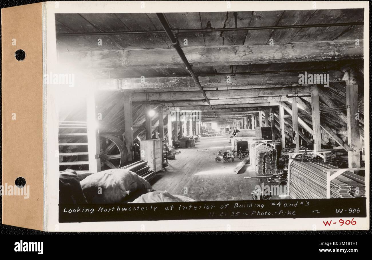 Ware Woolen Co., looking northwesterly at interior of building #4 and ...