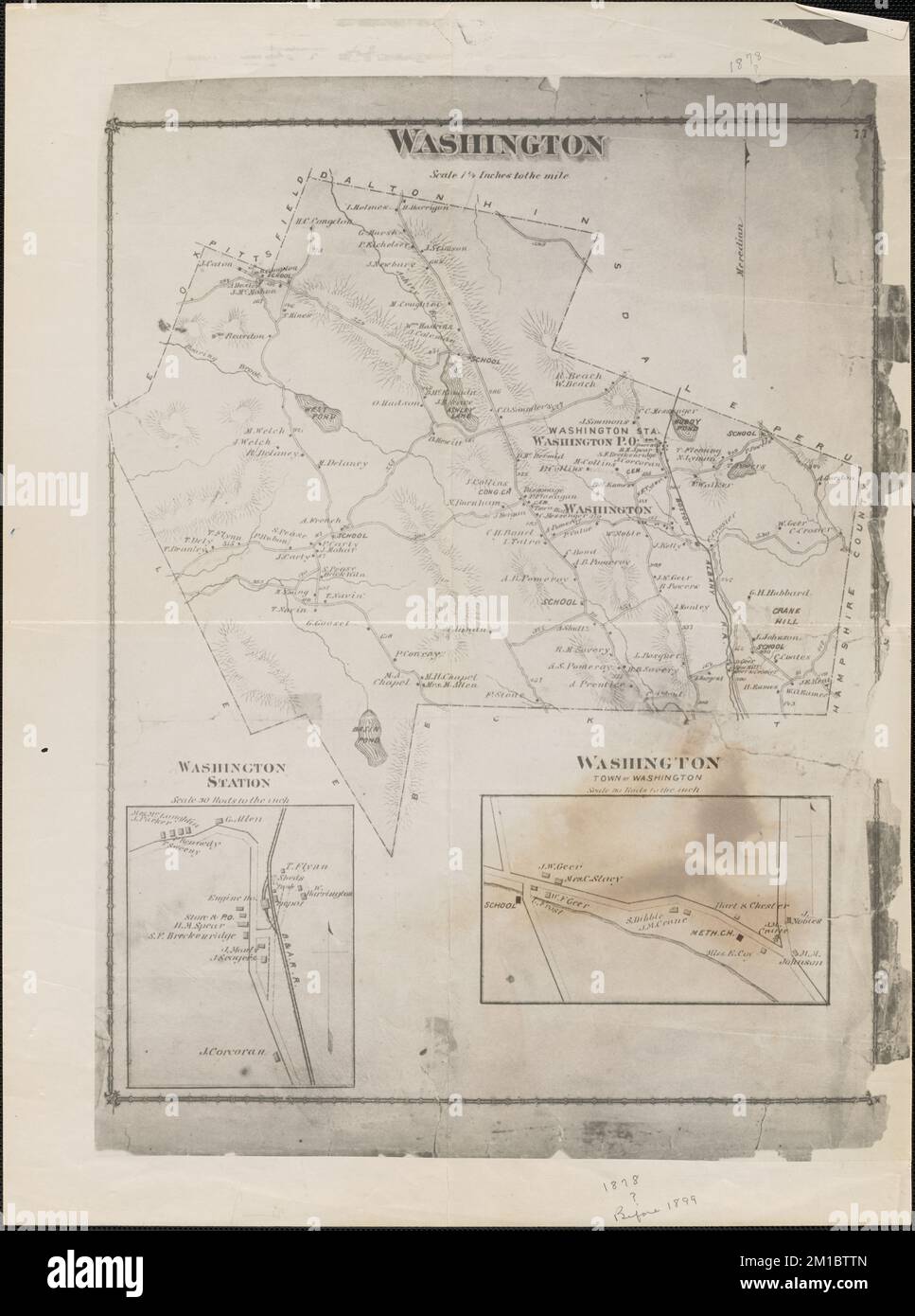 Washington 1876 Map ,. Messenger Collection Stock Photo - Alamy