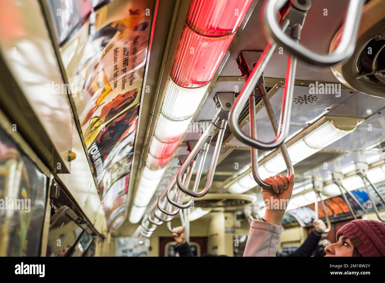New York City, New York - December 11, 2022: People riding the Train of ...