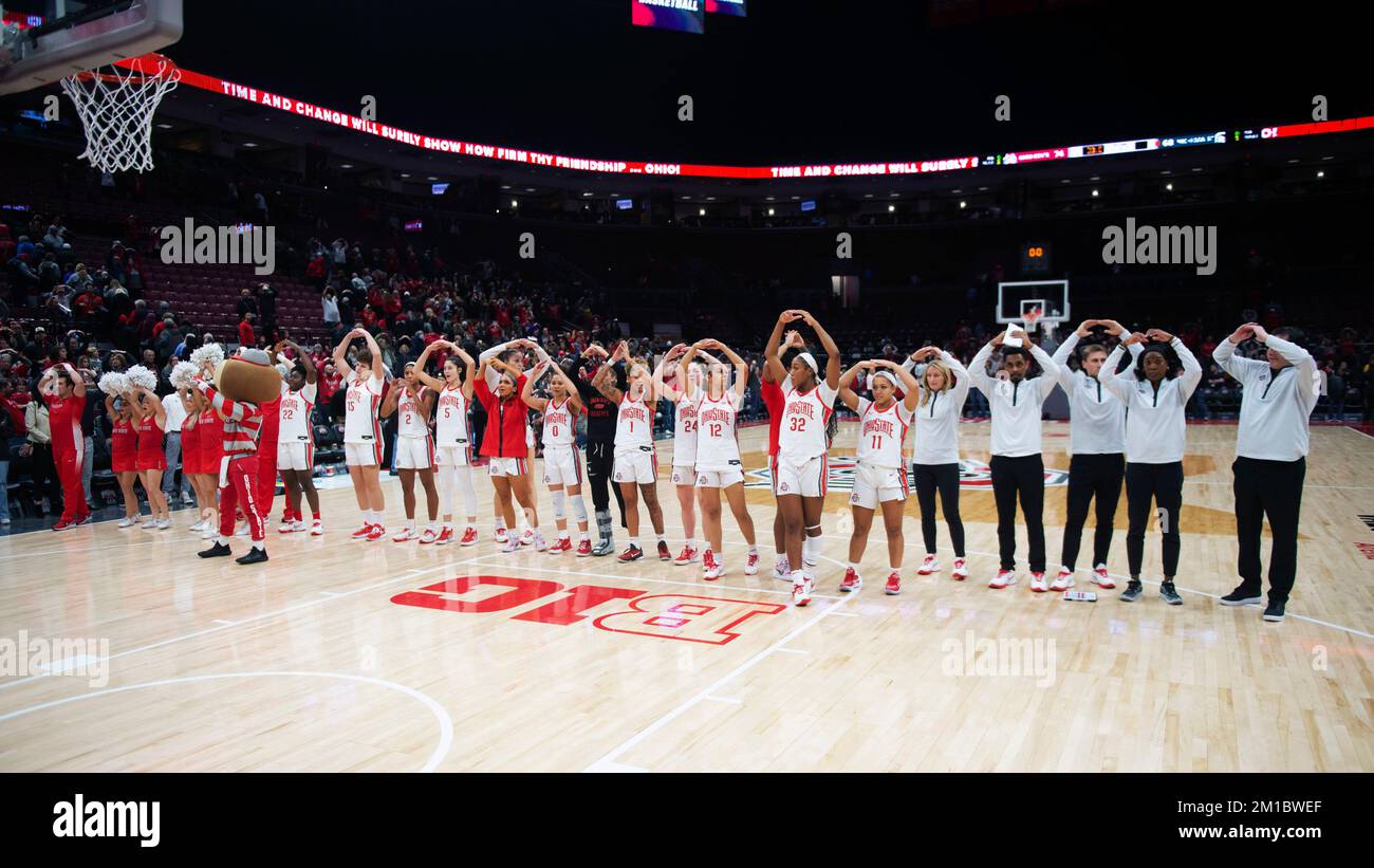 Columbus, Ohio, USA. 11th Dec, 2022. The Ohio State Buckeyes celebrate ...