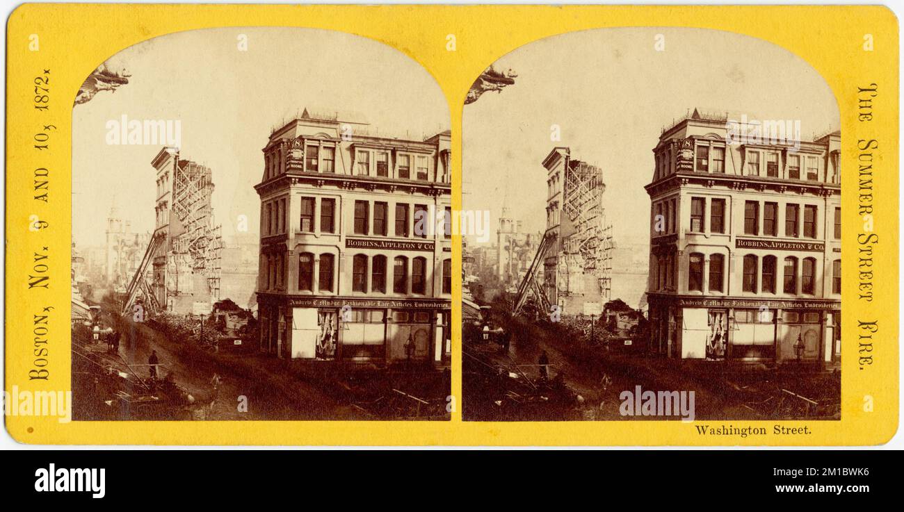 Washington Street , Fires, Great Fire, Boston, Mass., 1872 Stock Photo ...