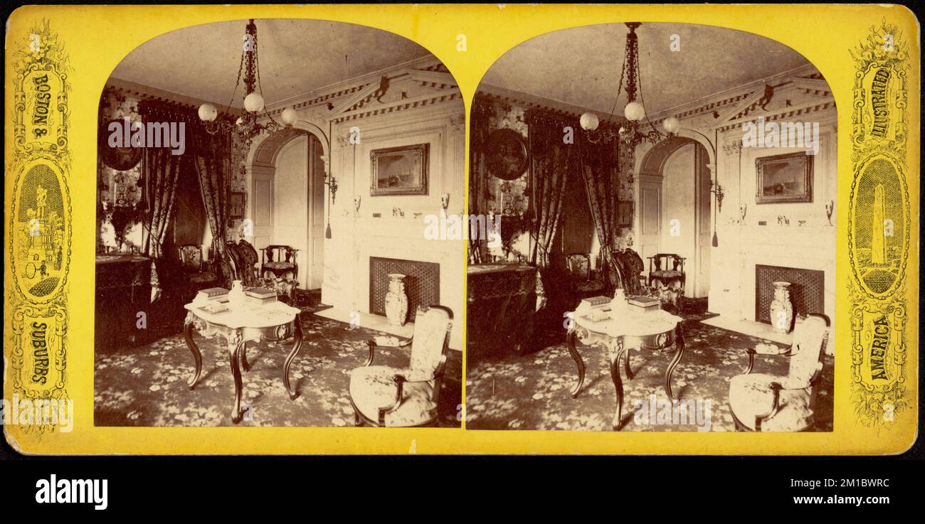 Washington's headquarters, in Cambridge , Drawing rooms, Military ...